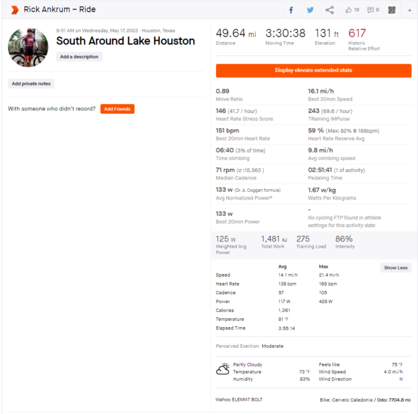 Month of May Bucket List Ride: South Around Lake Houston – Texbiker.net